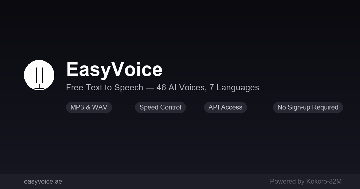46 AI Voices — Browse All Languages | EasyVoice